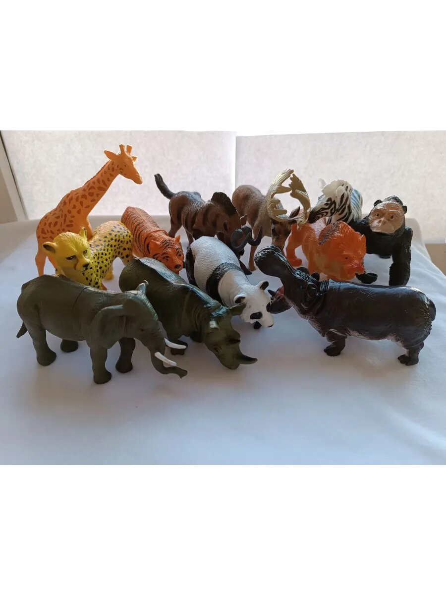 Фигурки диких животных африки набор 12 шт для детей