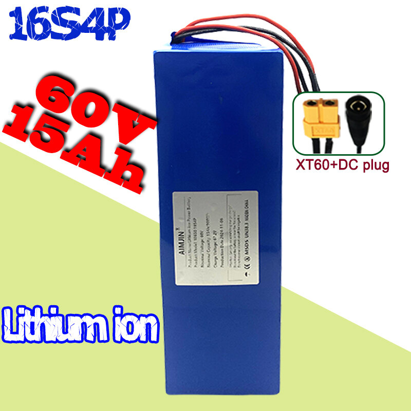 60V 15Ah 18650 16s4p Электрический самокат bateria 67,2V 15AH Литиевая батарея для электрического велосипеда
