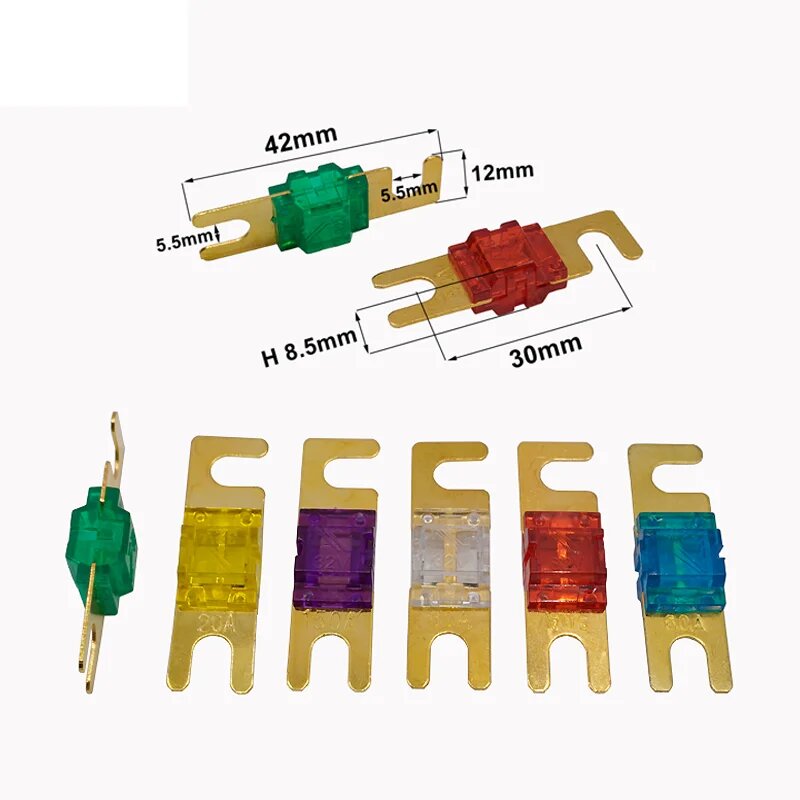 Автомобильные предохранители ANL Gold Plated Stud 20A-200A 70A, 5PCS, Open Type