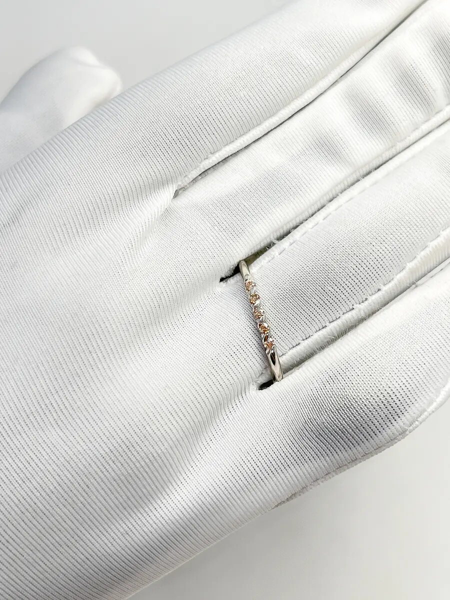 Кольцо дорожка, серебро, 925 проба, родирование, бриллиант