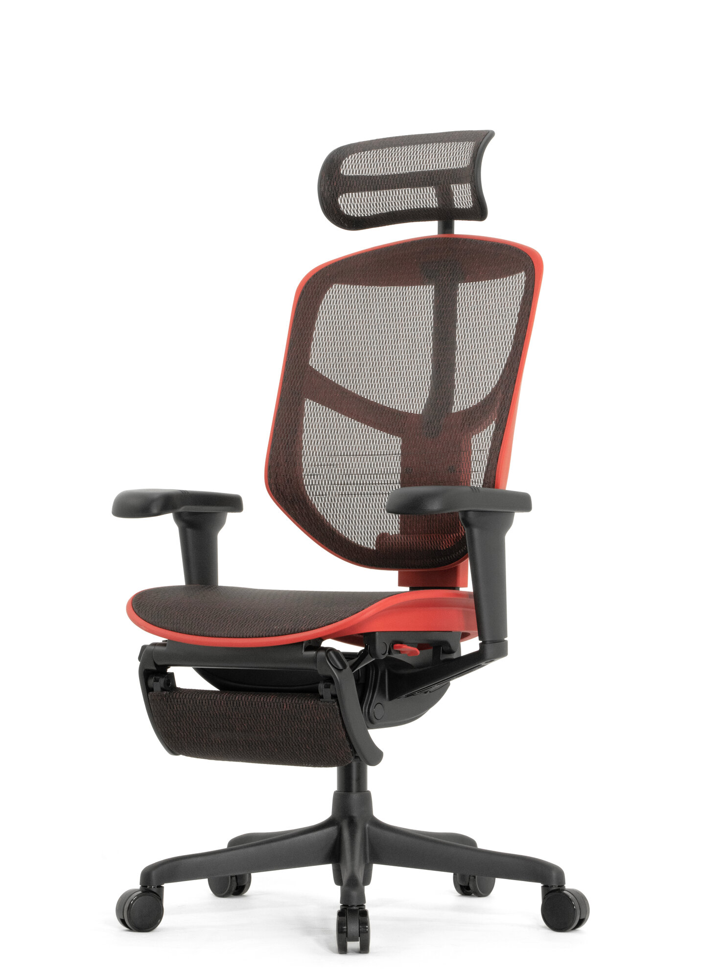 Кресло FALTO ENJOY ULTRA GAMING U9 Ottoman ( с подножкой Red-Black Mixed каркас/сетка Black Mesh)