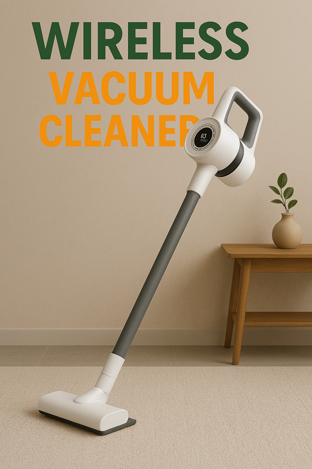 Беспроводной пылесос Wireless Vacuum Cleaner HK-V8, 12Вт, 2000мАч, серо-белый