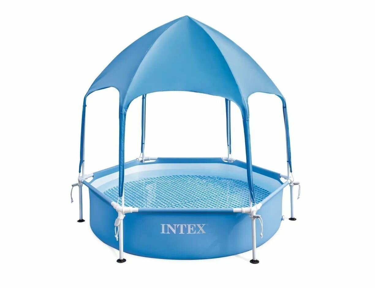 Бассейн каркасный Intex Canopy Metal Frame 183х38 см с навесом от 3 лет