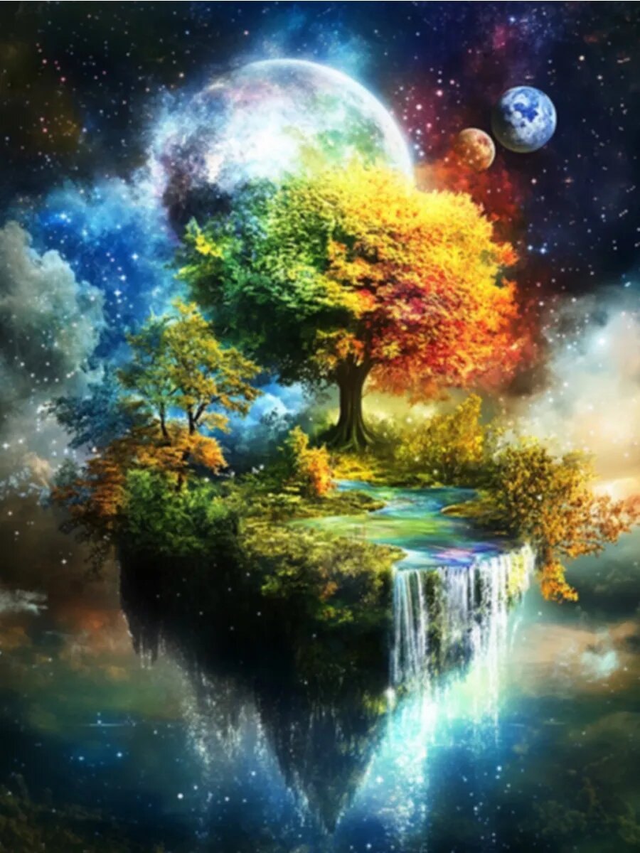 Картина по номерам фантастический пейзаж в космосе 40х50