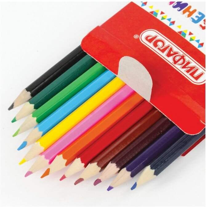 Карандаши цветные пифагор "эники-беники", 12 цветов,