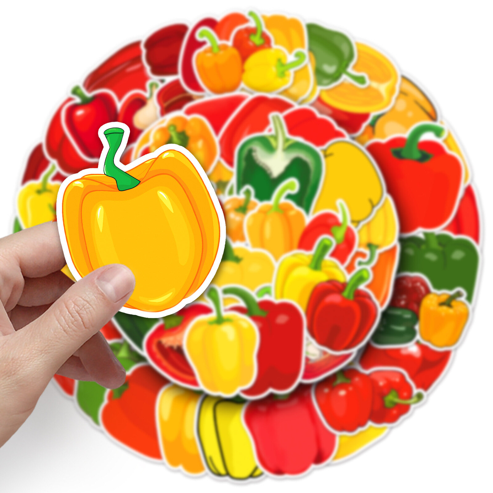 50 шт./упак. Наклейки с цветными перцами Водонепроницаемые виниловые аниме наклейки для ноутбука, бутылки с водой, гитары, подарки для детей, подростков, взрослых, девочек и мальчиков