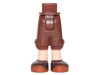 Mini Doll Hips and Trousers Cropped with Light Nougat Legs and Dark Brown Shoes with Dark Orange Soles and Laces Pattern - Thick Hinge, 92251c00pb07 Reddish Brown U