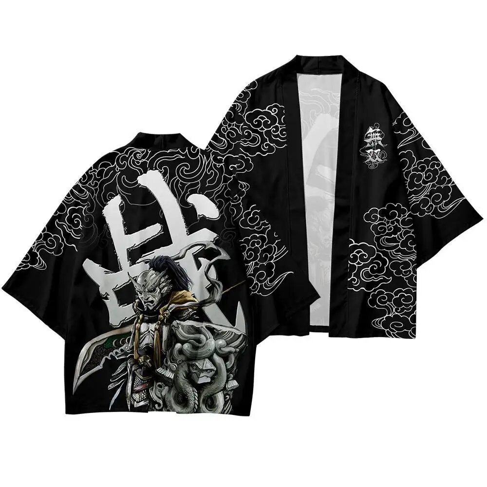 Японский кимоно комплект CEARPION полиэстер Черный, 6XL, Kimono Cardigan 3