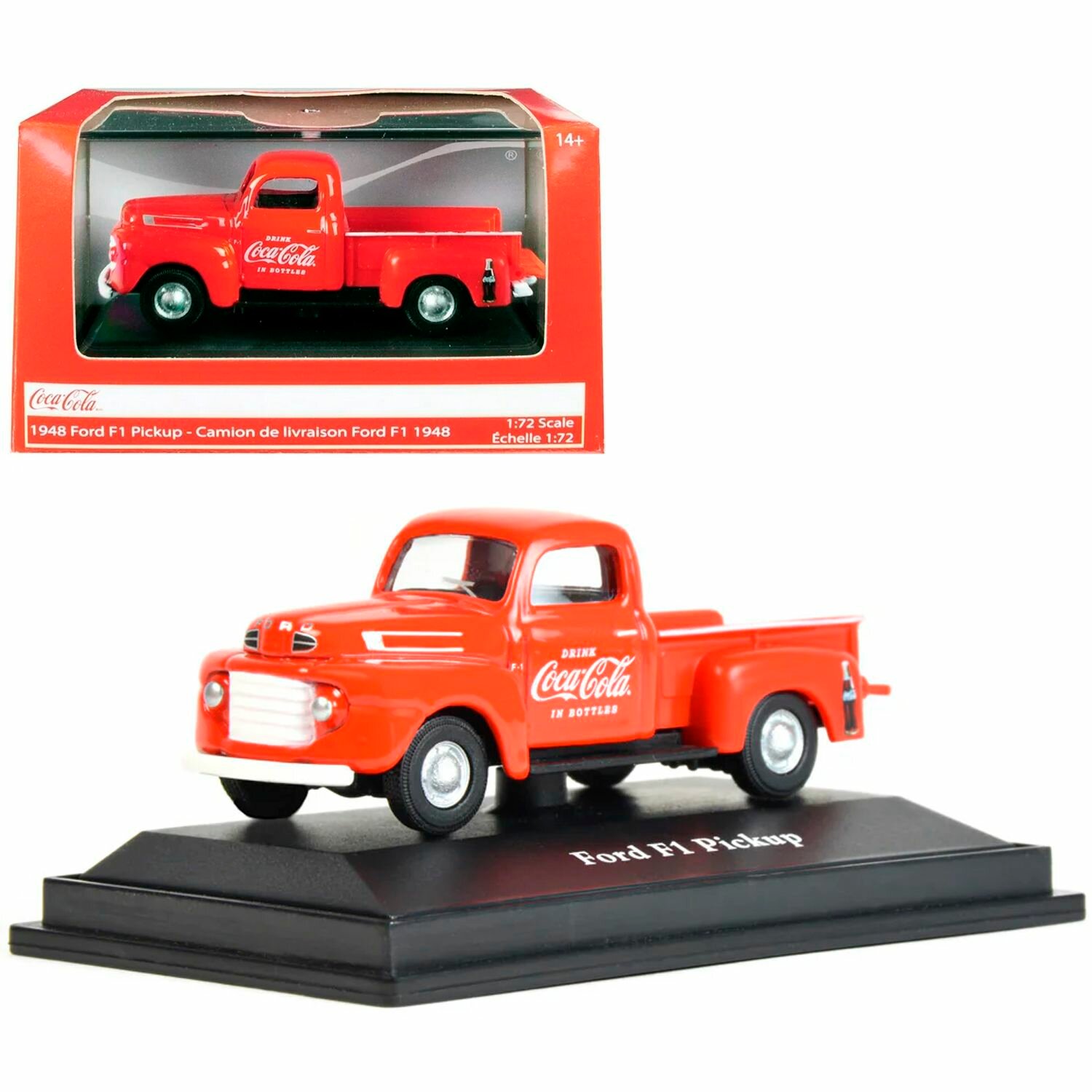 Машинка литая коллекционная Motor City Classics - Die-сast модель по лицензии Coca-Cola 1948 Ford F1 Pickup, масштаб 1:72, 472001