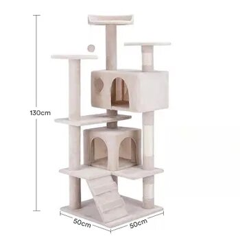Он подходит для больших кошек и объединяет в себе кошачий домик, кошачью лазалку и когтеточку для кошек
