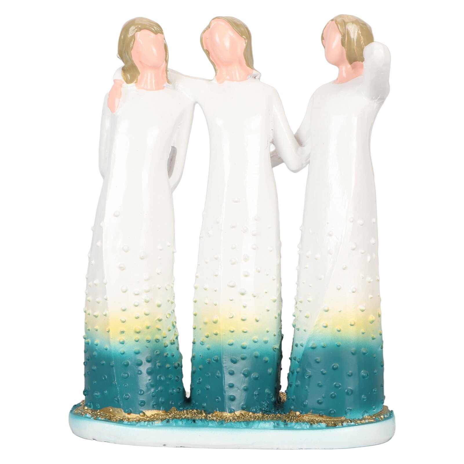 Три статуэтки женщин из смолы, ручная работа, декоративное украшение, фигурки сестер и подруг для дома и рабочего стола.