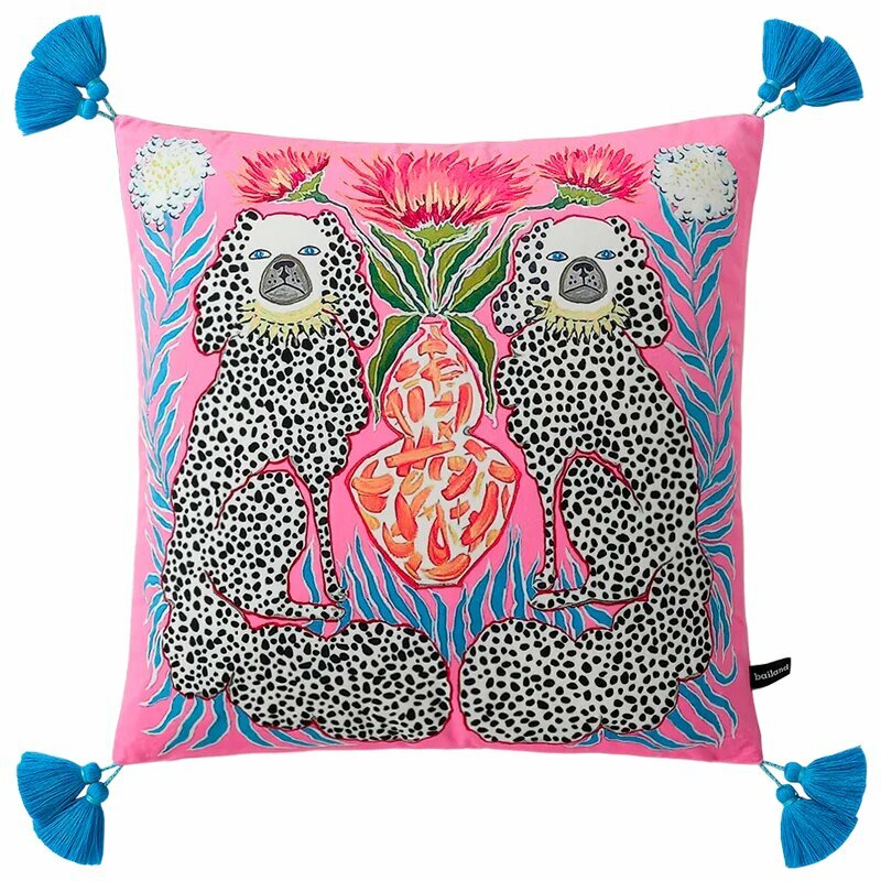 Бархатный чехол для подушки Formaso с принтом животными 45 см