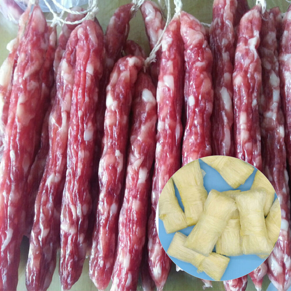 Съедобная оболочка для колбасы Сушка оболочки для колбасы Сухая оболочка для свиной колбасы Домашние колбасы Аксессуары для ветчины