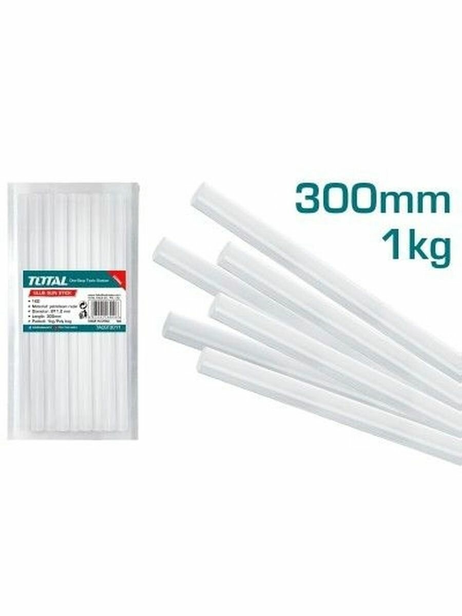 Клеевые стержни TOTAL TACGT3011, 11,2 мм x 30 см, прозрачные, 35 шт.