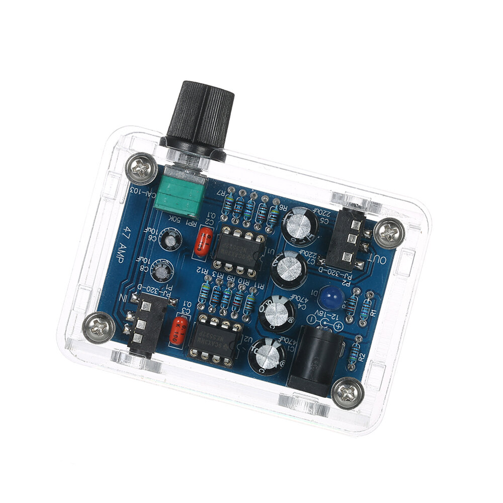 47А Hi-Fi усилитель для наушников DIY NE5532 прозрачный корпус 9-18В