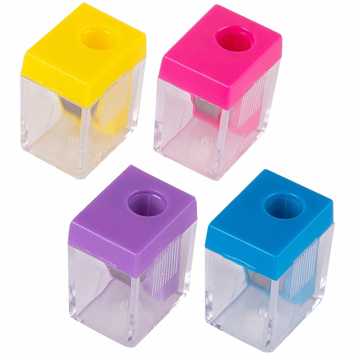 Точилка ручная пластиковая ArtSpace (1 отверстие, с контейнером) (SH_660), 24шт.