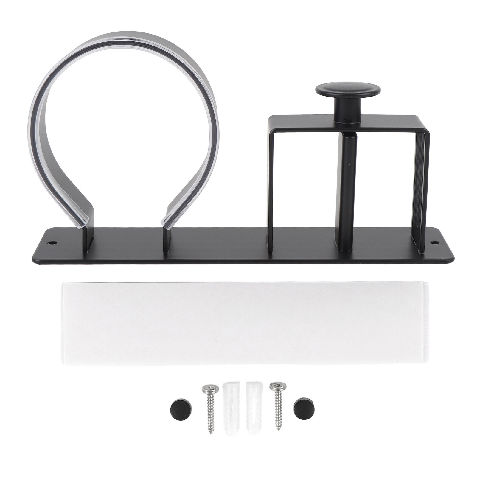 Держатель для фена из алюминия, экономящий место, устойчивая конструкция, держатель для выпрямителя волос, подставка для домашней ванной комнаты, черный