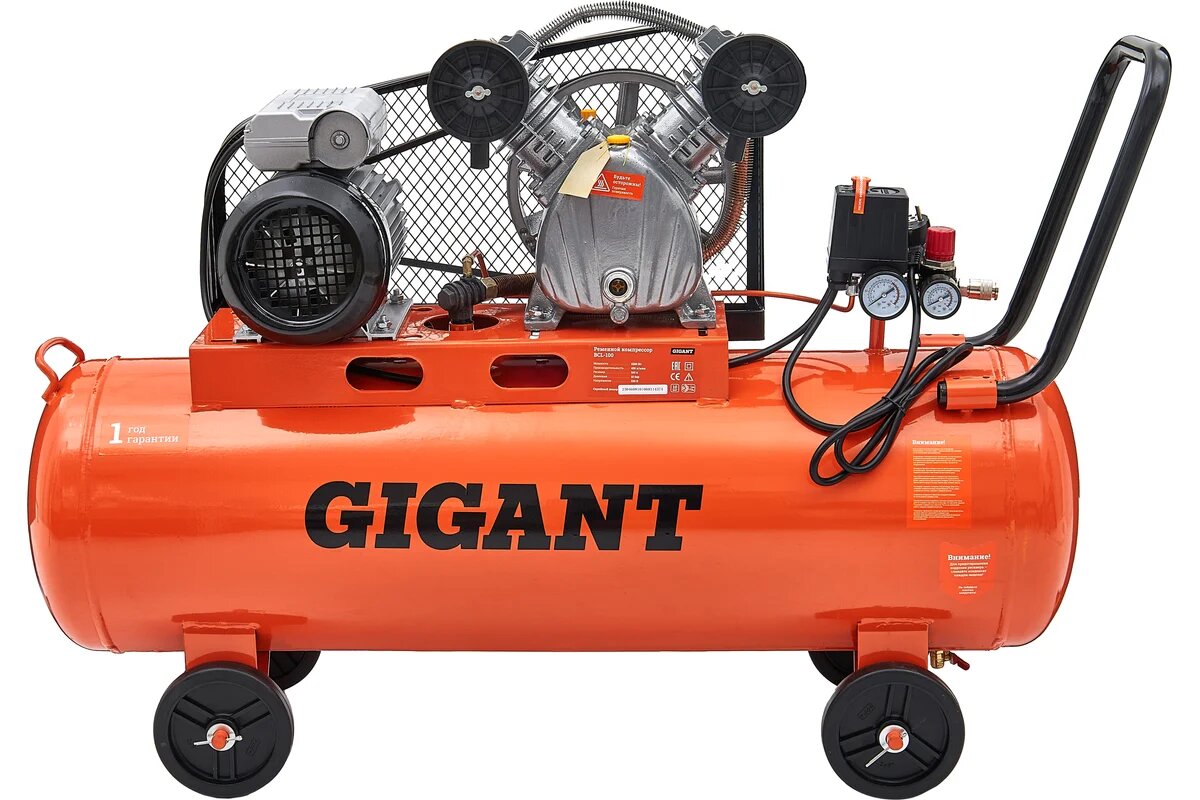 Ременной компрессор (100 л; 10 бар; 430 л/мин) Gigant BCL-100