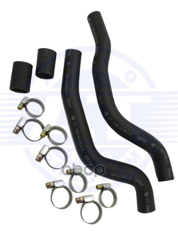 Патрубки радиатора (4шт) (+хомуты)_ВАЗ 2110/2111/2112 94-, компл Auto Technologies Group AT 3000-010RA-4 Auto Technologies Gr.