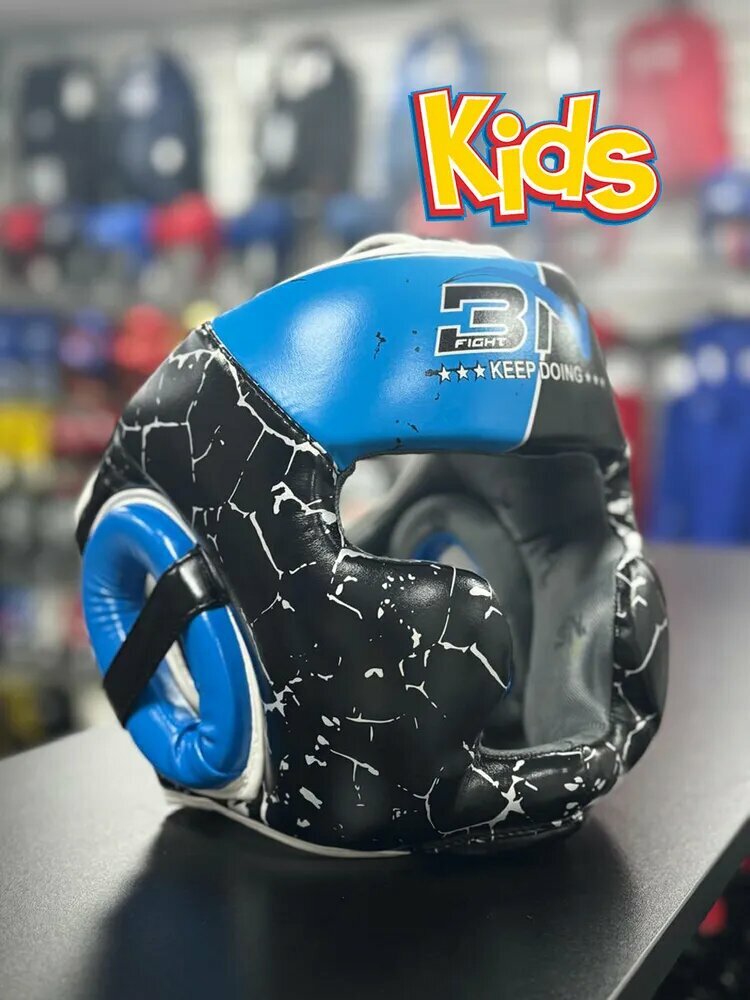 Шлем для бокса детский BN fight черно-синий