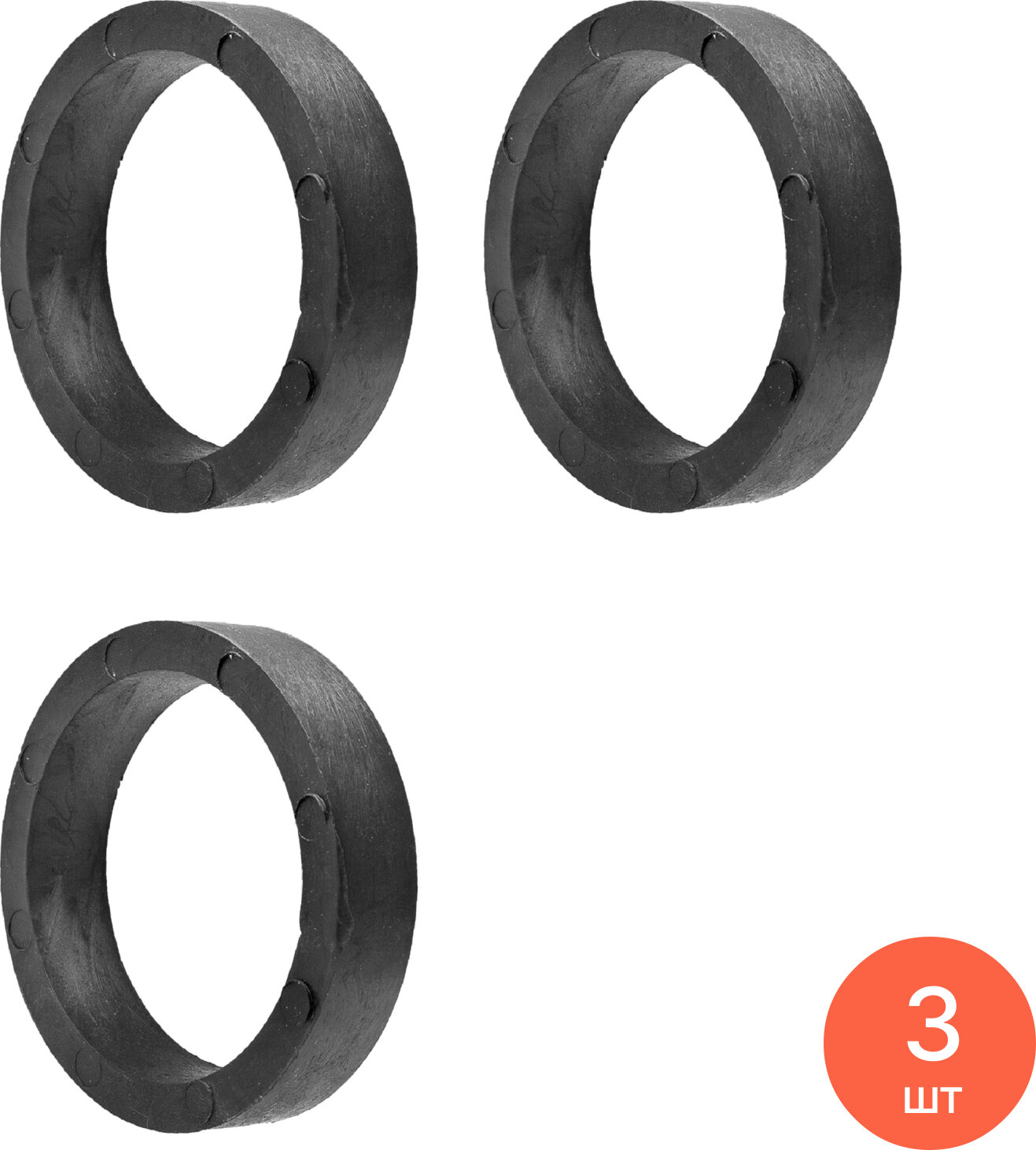 Манжета для унитаза Симтек под смывной бачек для канализации, резиновая, черная, 74х94мм / сантехника (комплект из 3 шт)