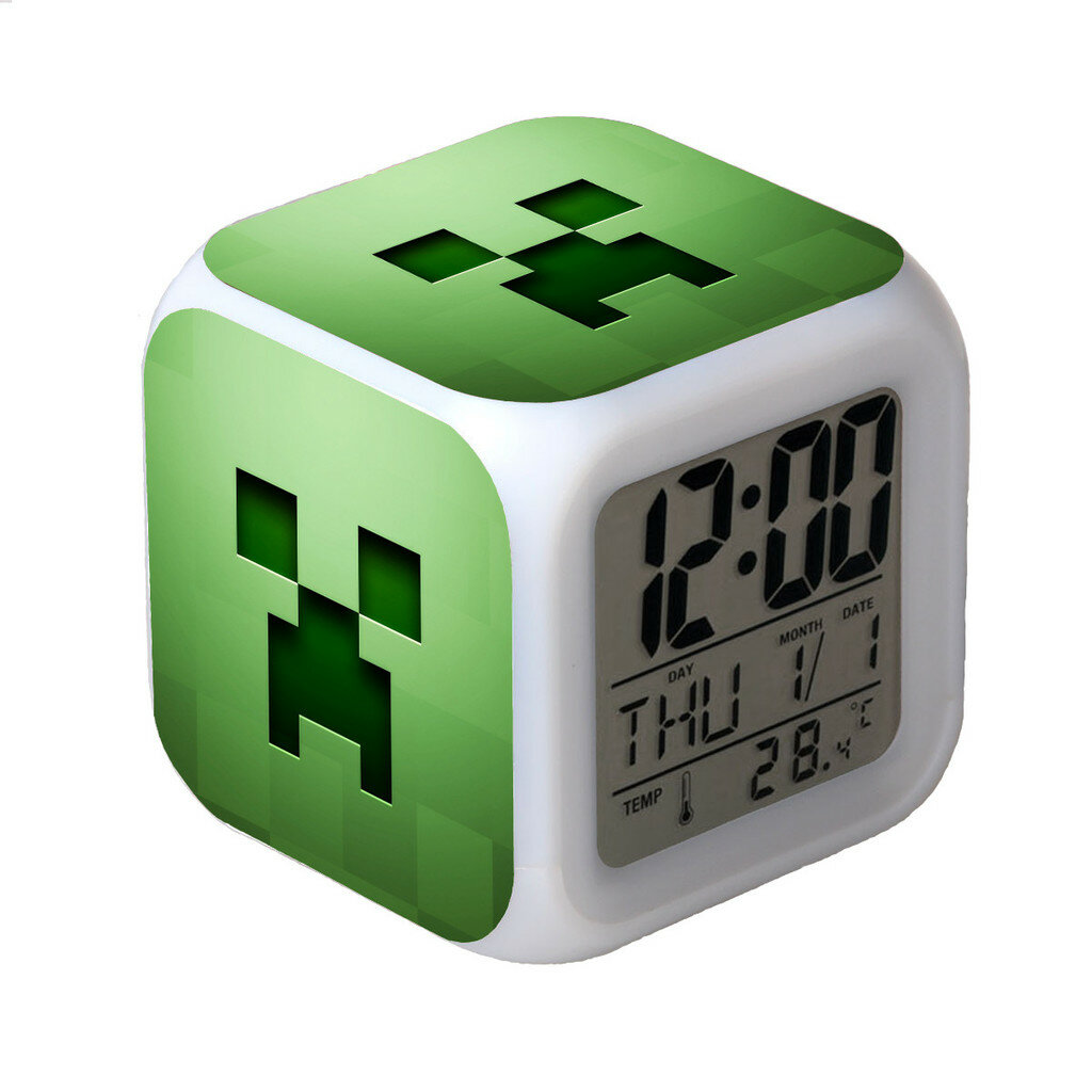 Игровые будильники с подсветкой в стиле аниме бриллиантовый lcd дисплей тихая работа и датчик температуры стиль г