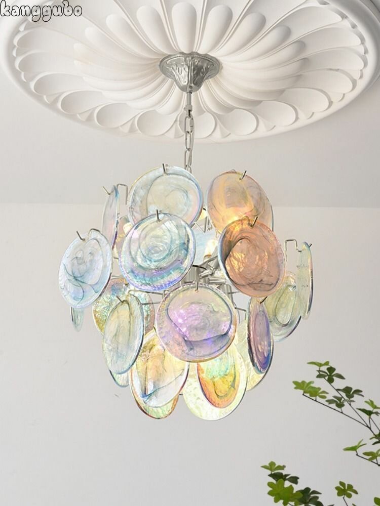 Итальянская муранская люстра из витражного стекла ручной работы