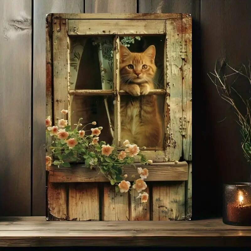 Коты, постер на стену, табличка металлическая