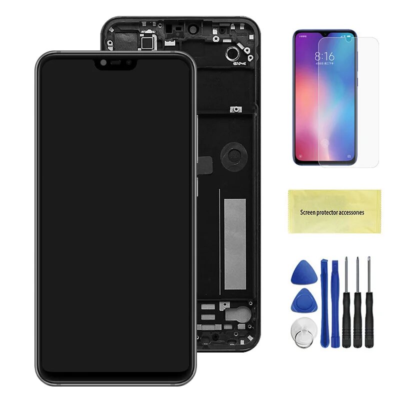 Дисплей 6,26 'для Xiaomi Mi 8 Lite, ЖК-дисплей с сенсорным экраном и дигитайзером Black With Frame