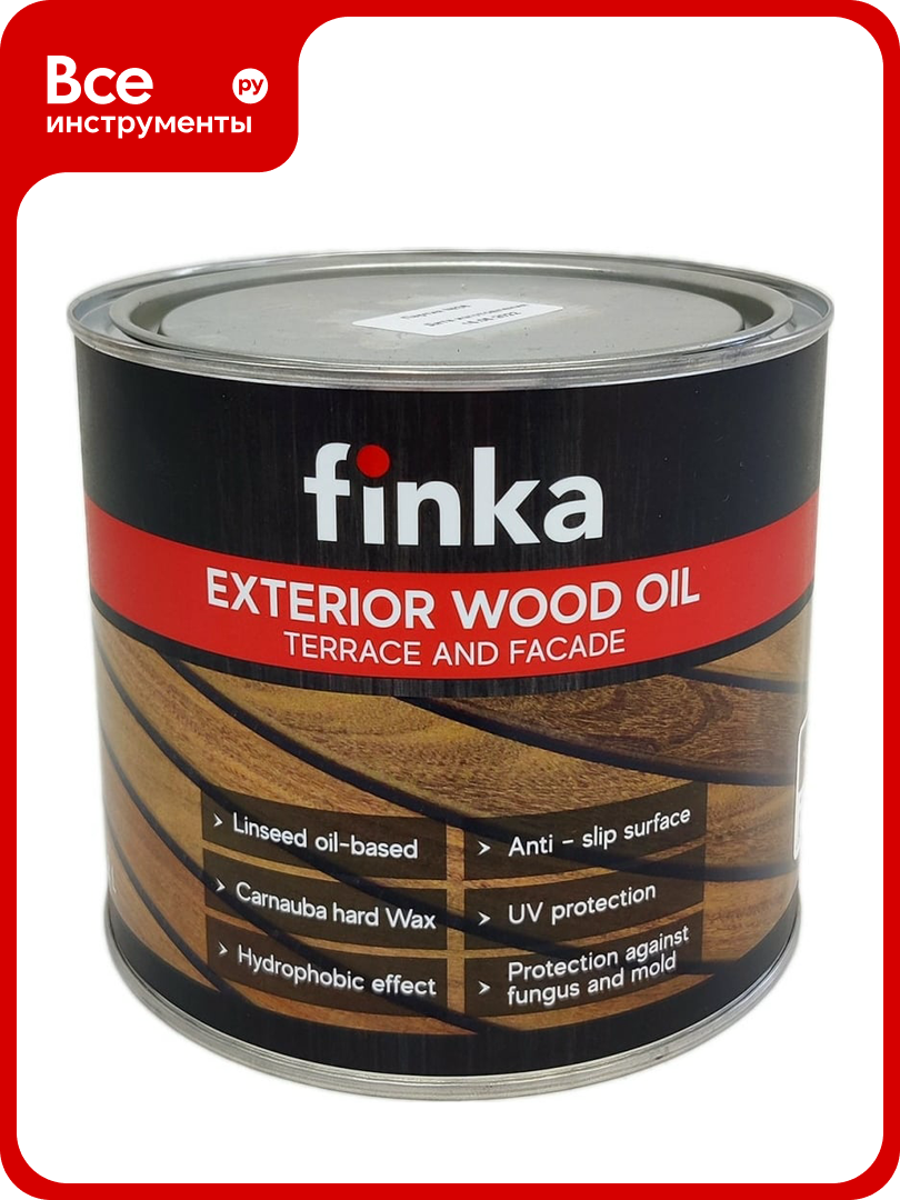 Масло для террас и фасадов Finka Exterior Wood Oil для внутренних и наружных работ, льняная основа