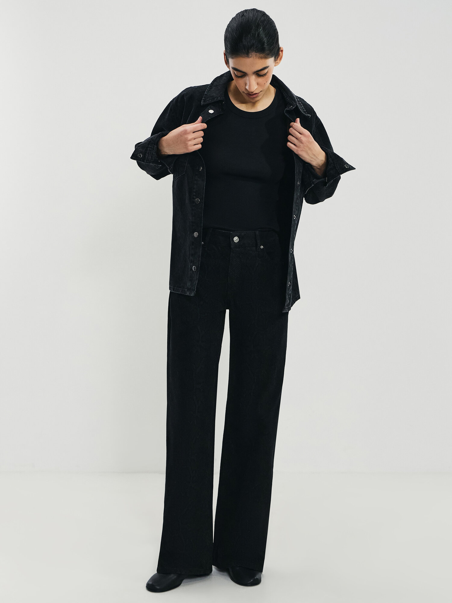 Джинсы широкие wide leg 