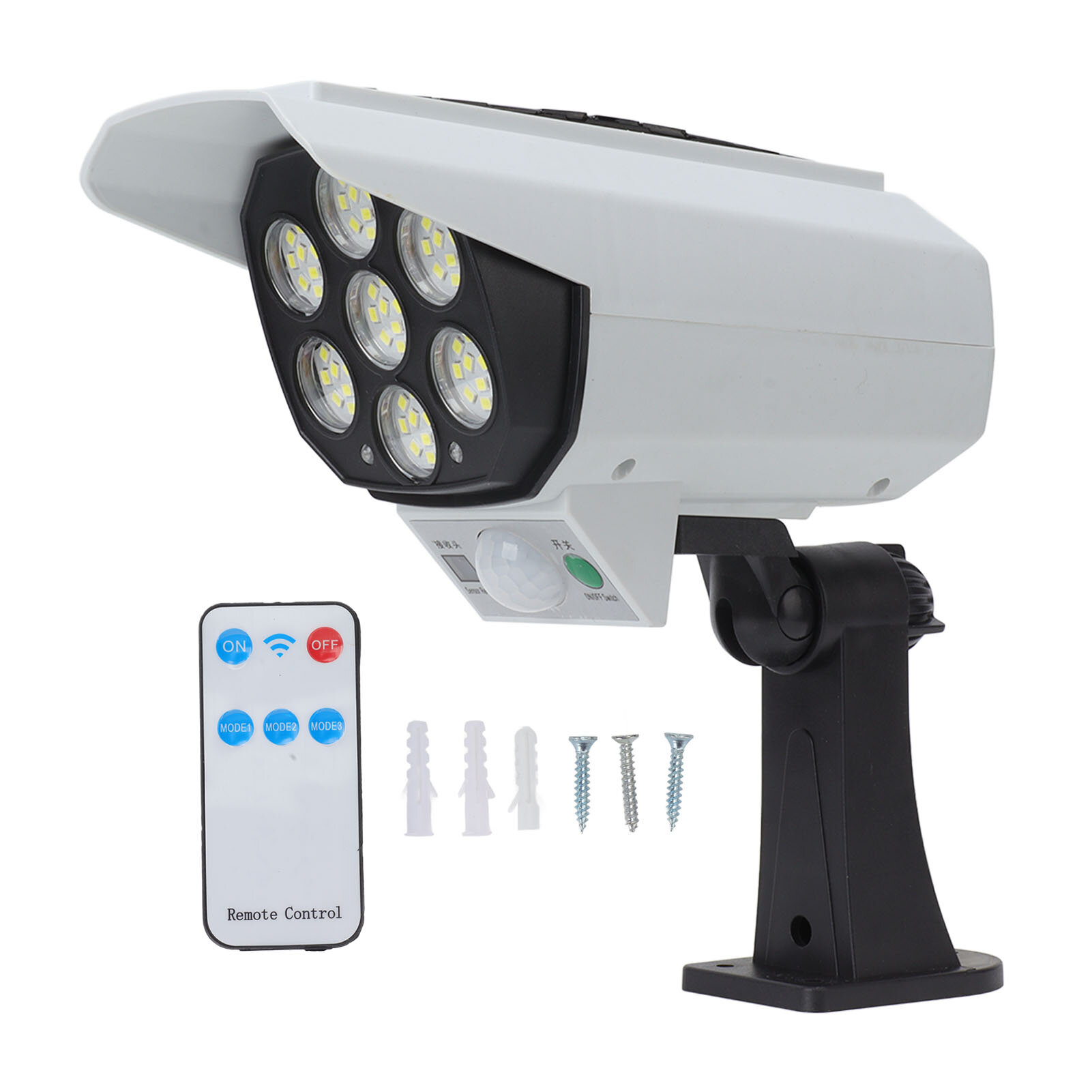 Солнечная индукционная охранная лампа в форме камеры IP64 водонепроницаемая лампа с датчиком солнечной энергии и пультом дистанционного управления высокая чувствительность наружная безопасность