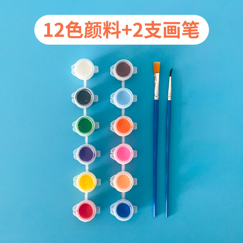 Киоск детской живописи, цветной фон, гуашь, акварель, 12 цветов, 2 ручки