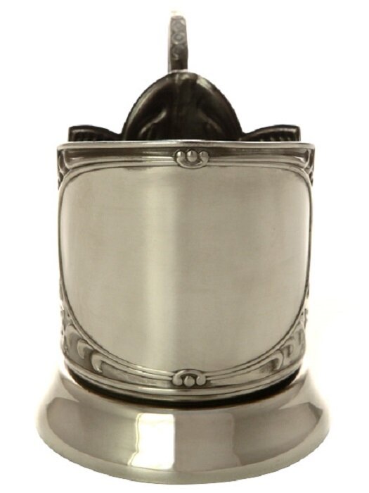 Никелированный подстаканник обезличенный для нанесения уникальной гравировки Кольчугино (новая пластина)