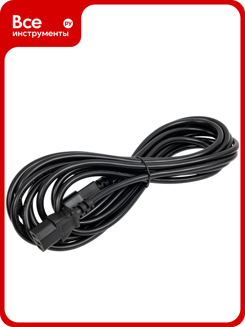 Кабель питания TLK для монитора и компьютера, черный, ПВХ изоляция, защита IP20, разъёмы C13‑C14, надёжное