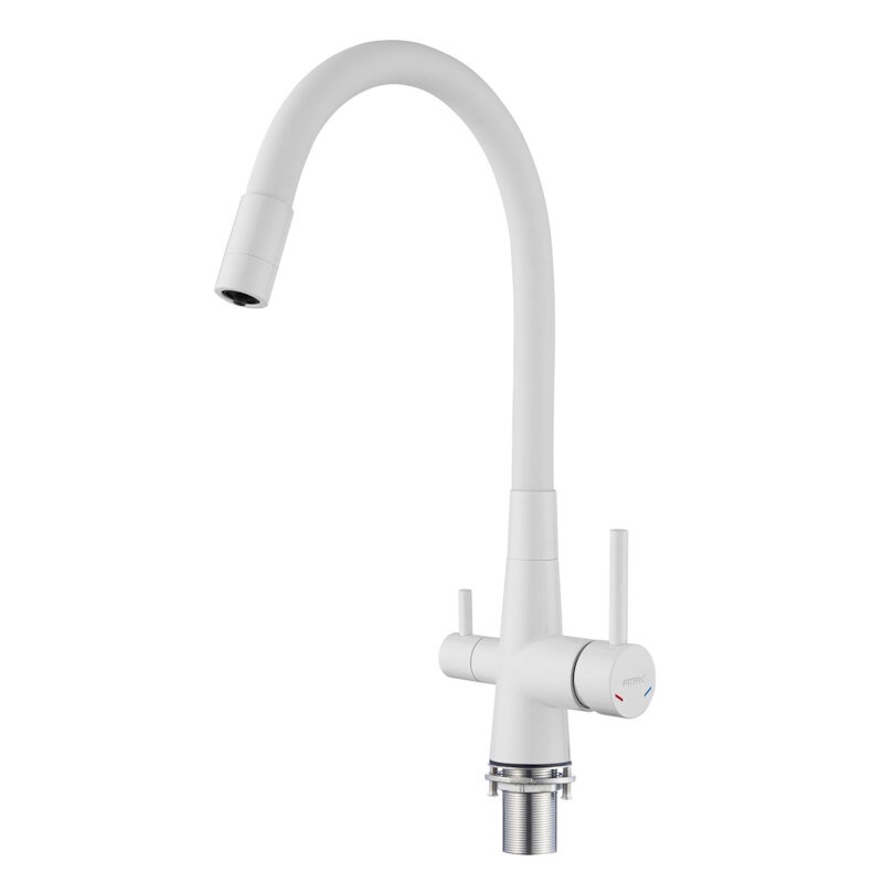 Смеситель для кухни с подключением фильтра воды Fmark FS1062-W, белый