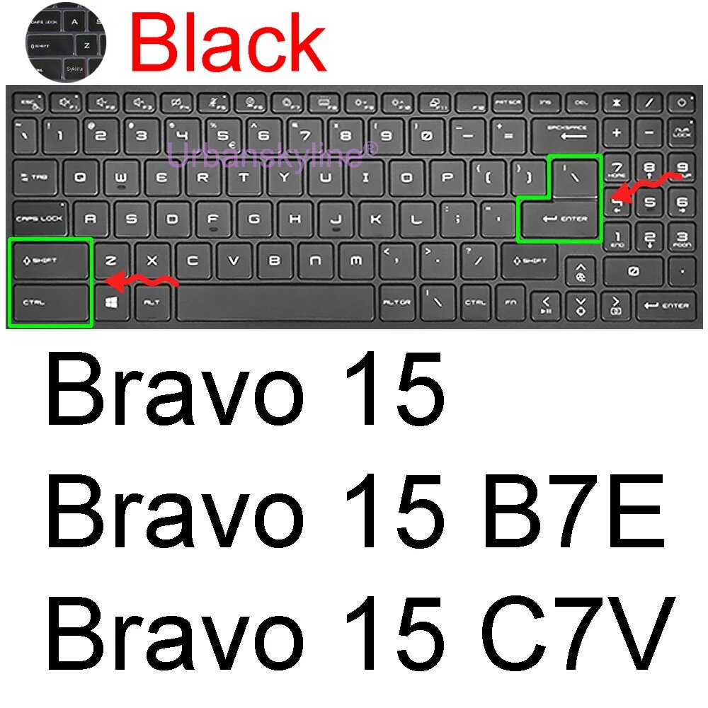 Чехол для клавиатуры для MSI Bravo 17 Bravo 15 D7V C7U C7V B5D B7E C7V A4D, силиконовый защитный чехол из ТПУ, 15,6 17,3 дюйма