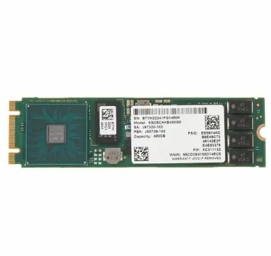 480 ГБ Серверный SSD M.2 накопитель Intel D3-S4510 Series (SSDSCKKB480G801) - SATA3 6.0 Гбит/с, чтение - 555 Мбайт/с, запись - 480 Мбайт/с, 3D NAND