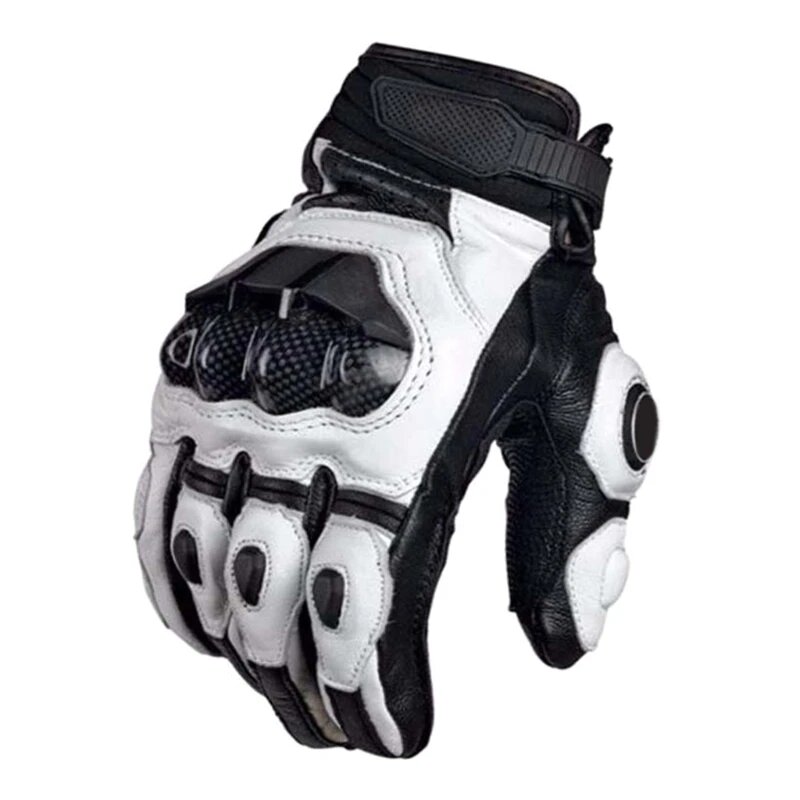 Мотоциклетные перчатки, из ПУ кожи, с защитой костяшек и ладони, унисекс, белые