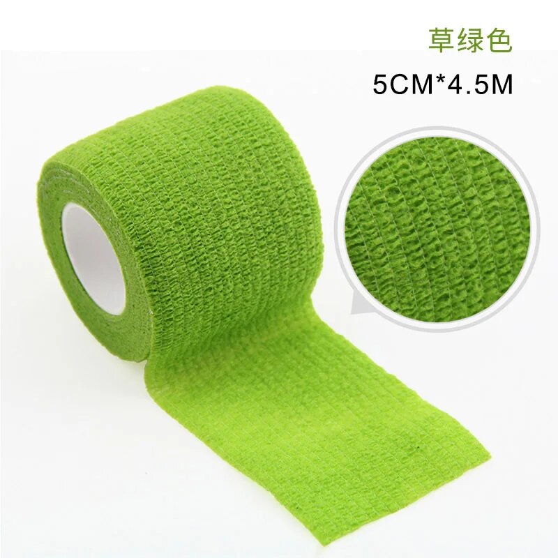 10 рулонов самоклеящейся клейкой повязки шириной 5 см для семейного использования, эластопласт, водонепроницаемая гибкая спортивная эластичная лента, Зеленый