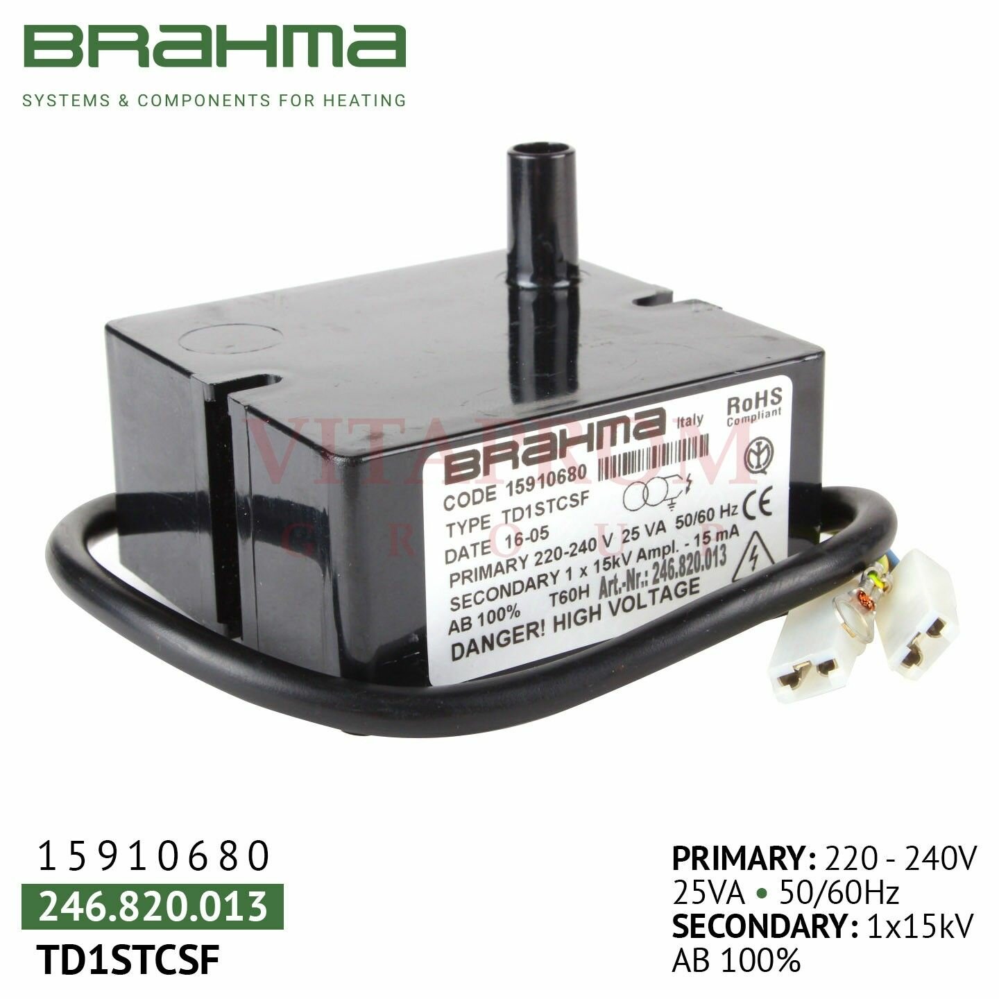 Трансформатор Brahma TD1STCSF, 15910680 — фото 1
