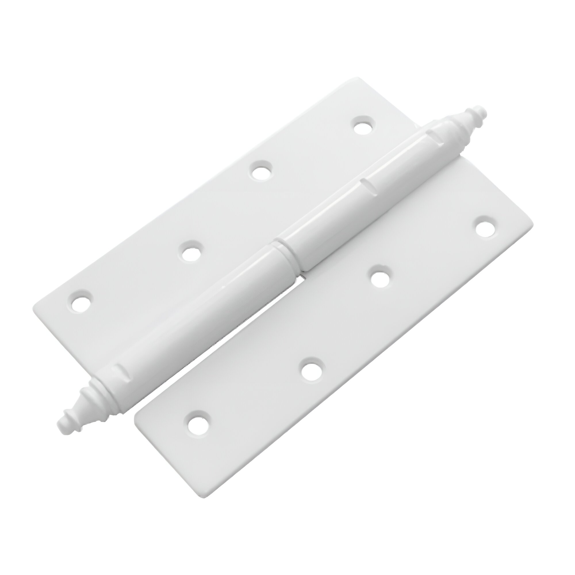 Петля накладная Домарт ПН-120, левая, с фигурным запятником, белая