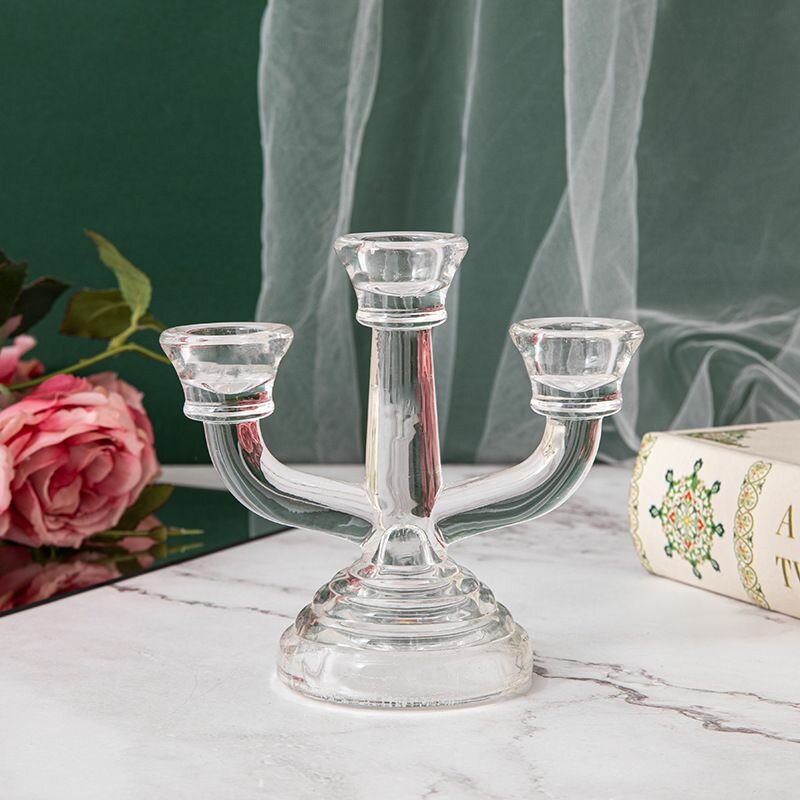 Подсвечник стеклянный на 3 свечи
