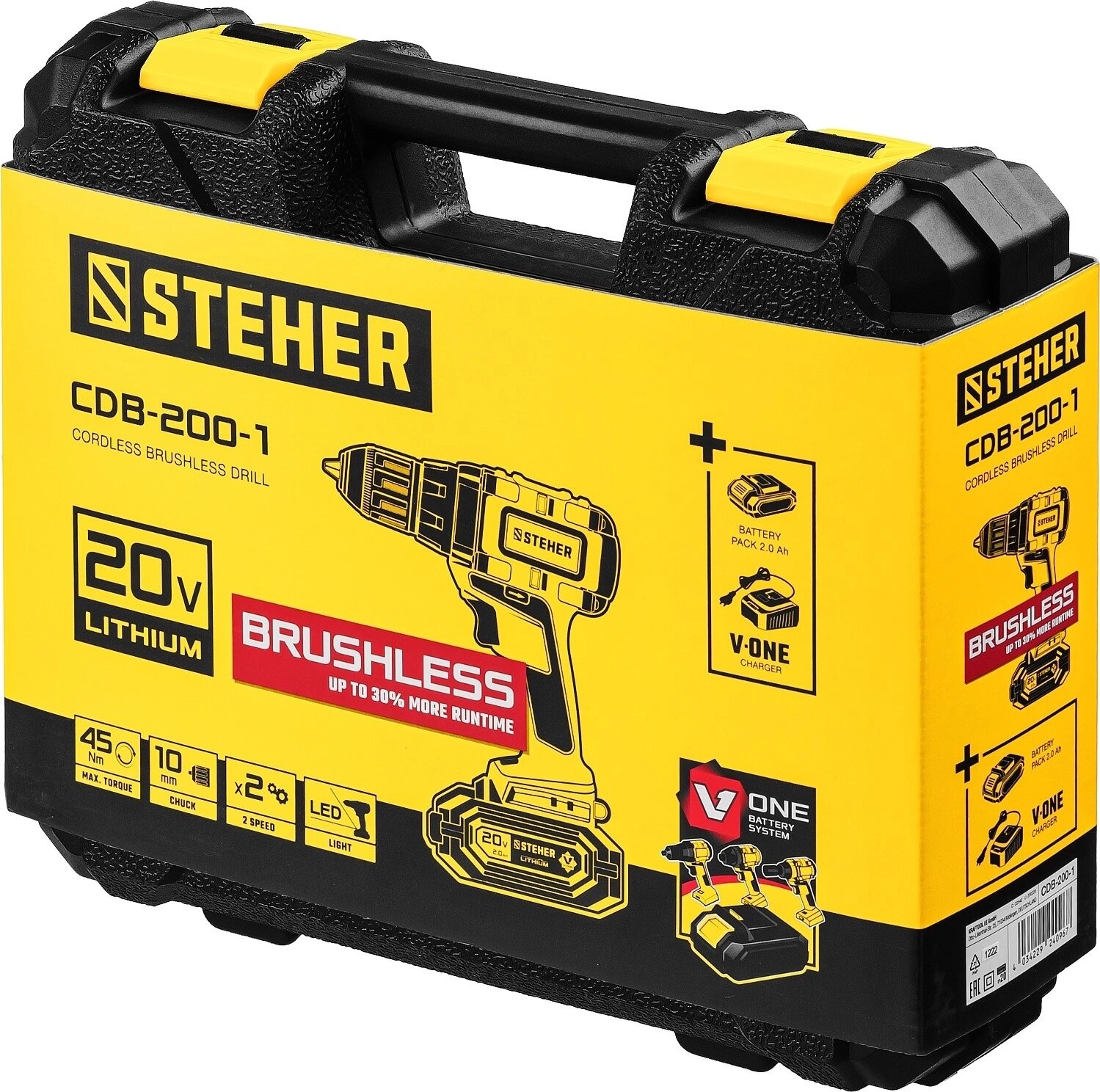 Дрель-шуруповерт бесщеточная STEHER CDB-200-1