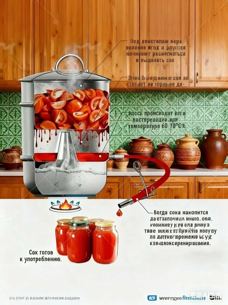Соковарка, Нержавеющая сталь, 1 яруса, 8 л