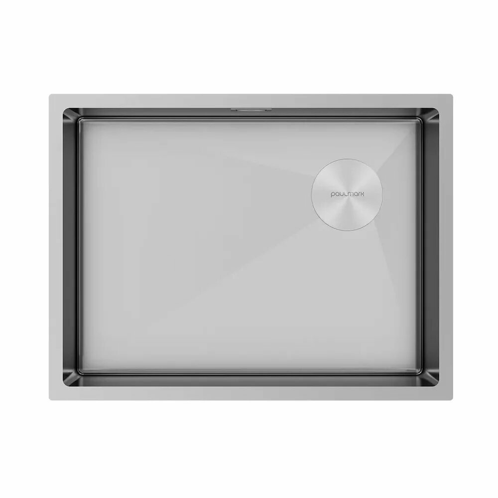 Мойка кухонная Paulmark Next-Skew PM885844-BS металлическая, прямоугольная, 58x44, мойка для кухни, встраиваемая снизу