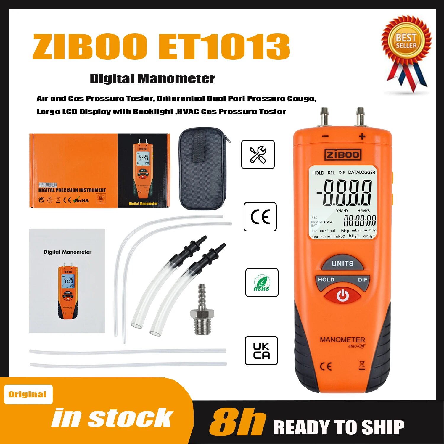 ZIBOO Цифровой манометр ET1013