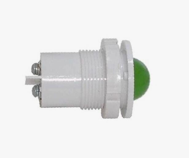 2ШТ Лампа светодиодная коммутаторная СКЛ-11-Л-2-220 зел. 220В AC/DC d 27 сила света 20мКд