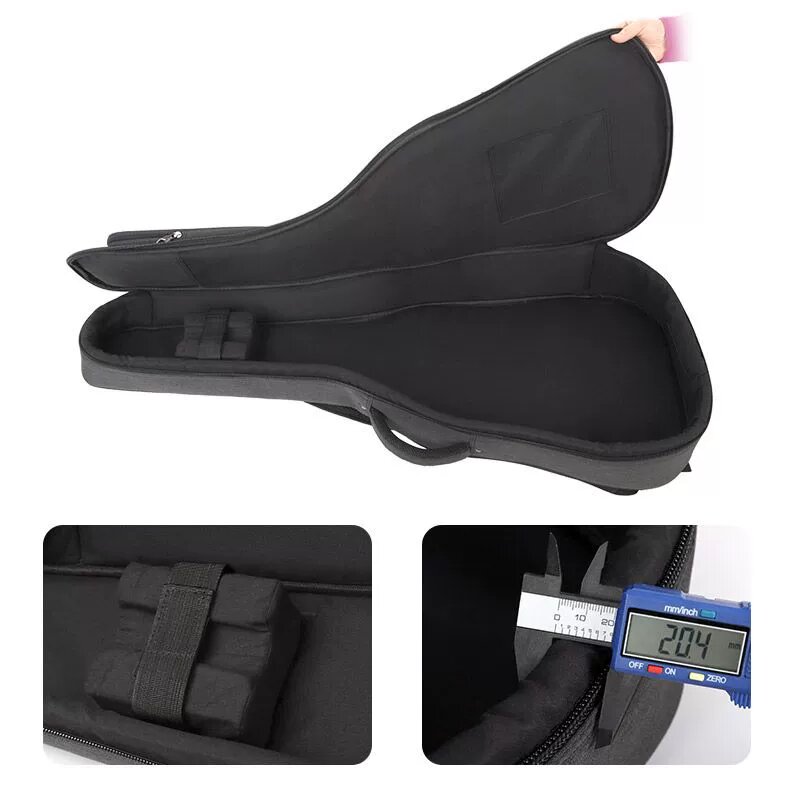 Премиум чехол для гитары 40-41 дюймов, толщина 20 мм, черный с подголовником