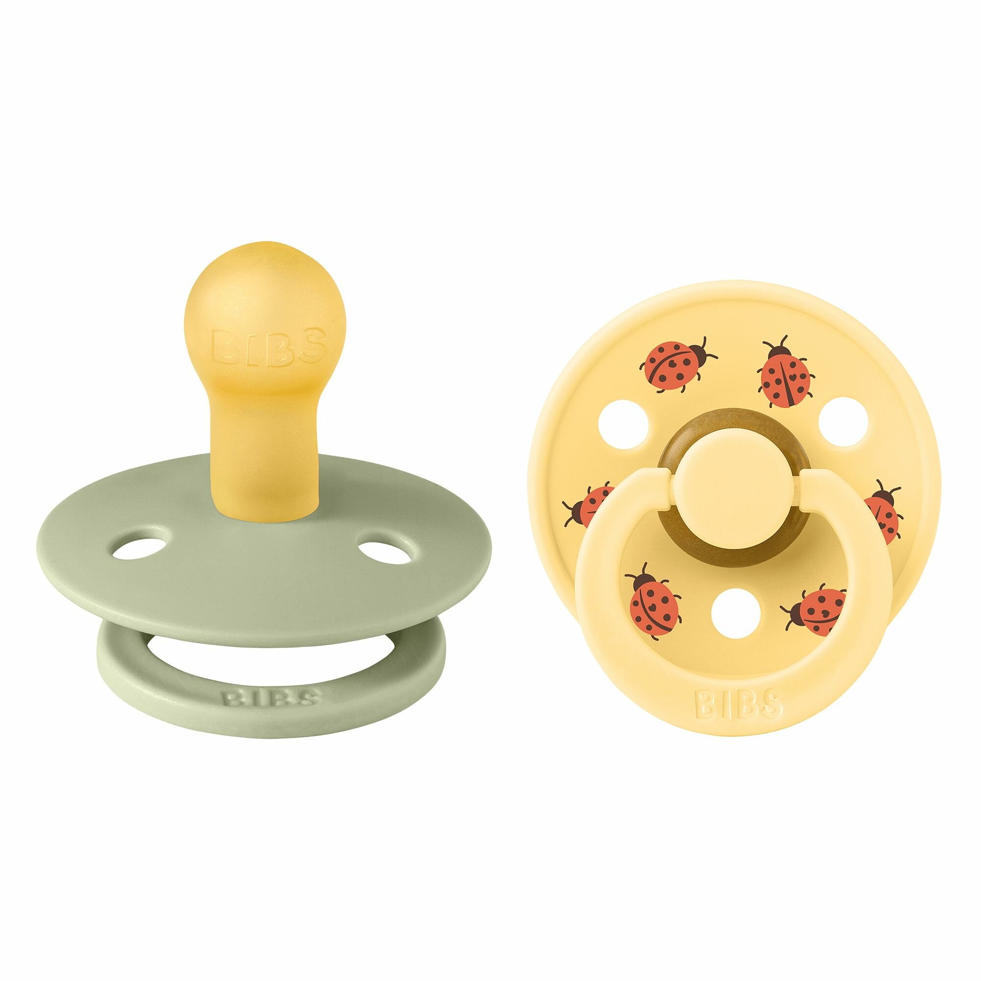Набор 2 шт. Соска пустышка для новорожденных BIBS латексная классическая Studio Colour - Ladybug - Sage Mix 0+ мес.